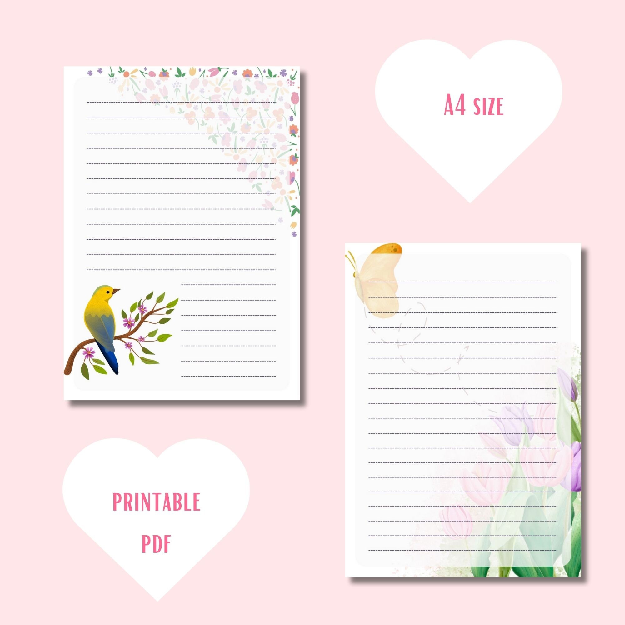 Printable Cute Spring Notepad, Printable Spring Backgrounds Memopad ...