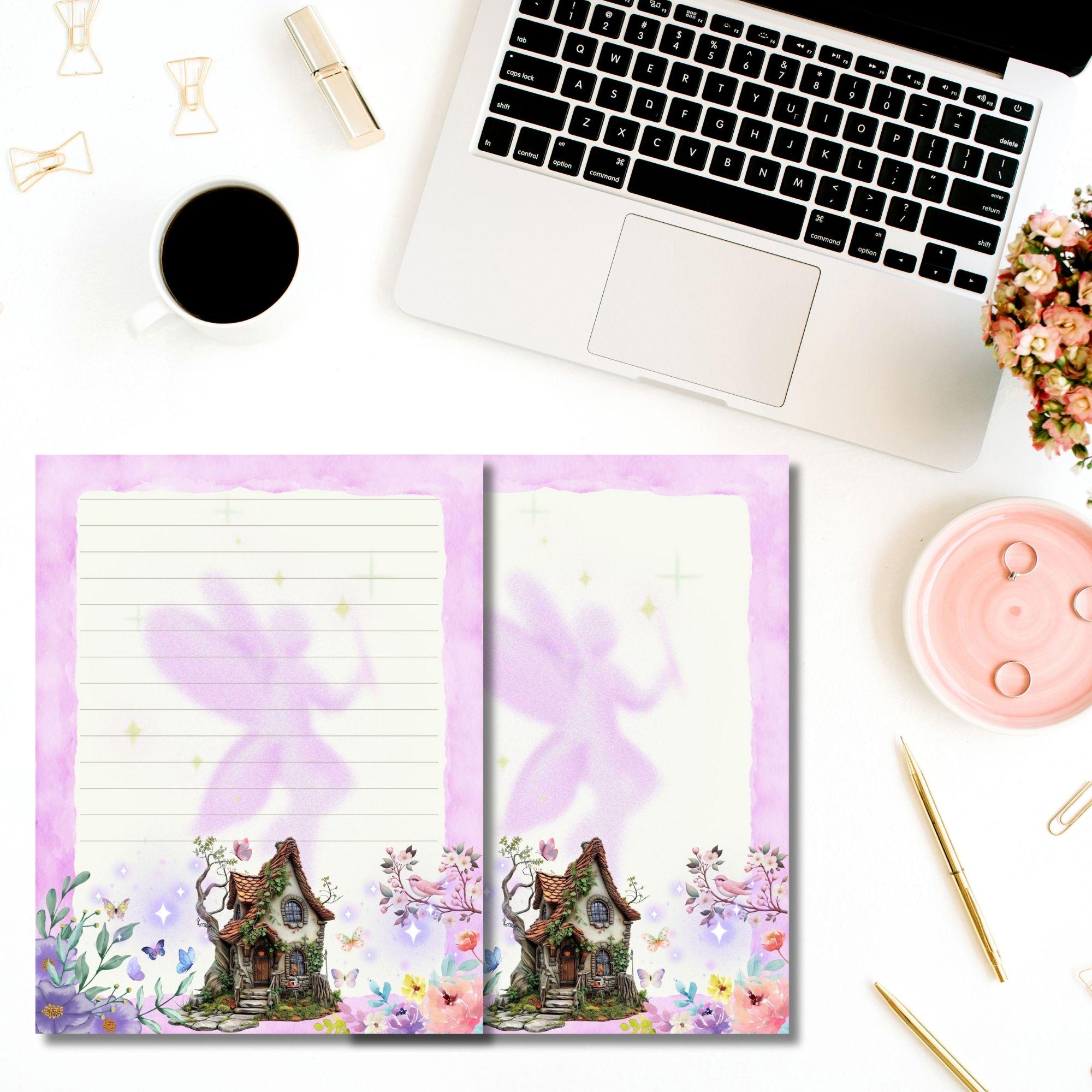 Printable Whimsical Fairy House Letter Papers, Fairy Letter Writing Set ...
