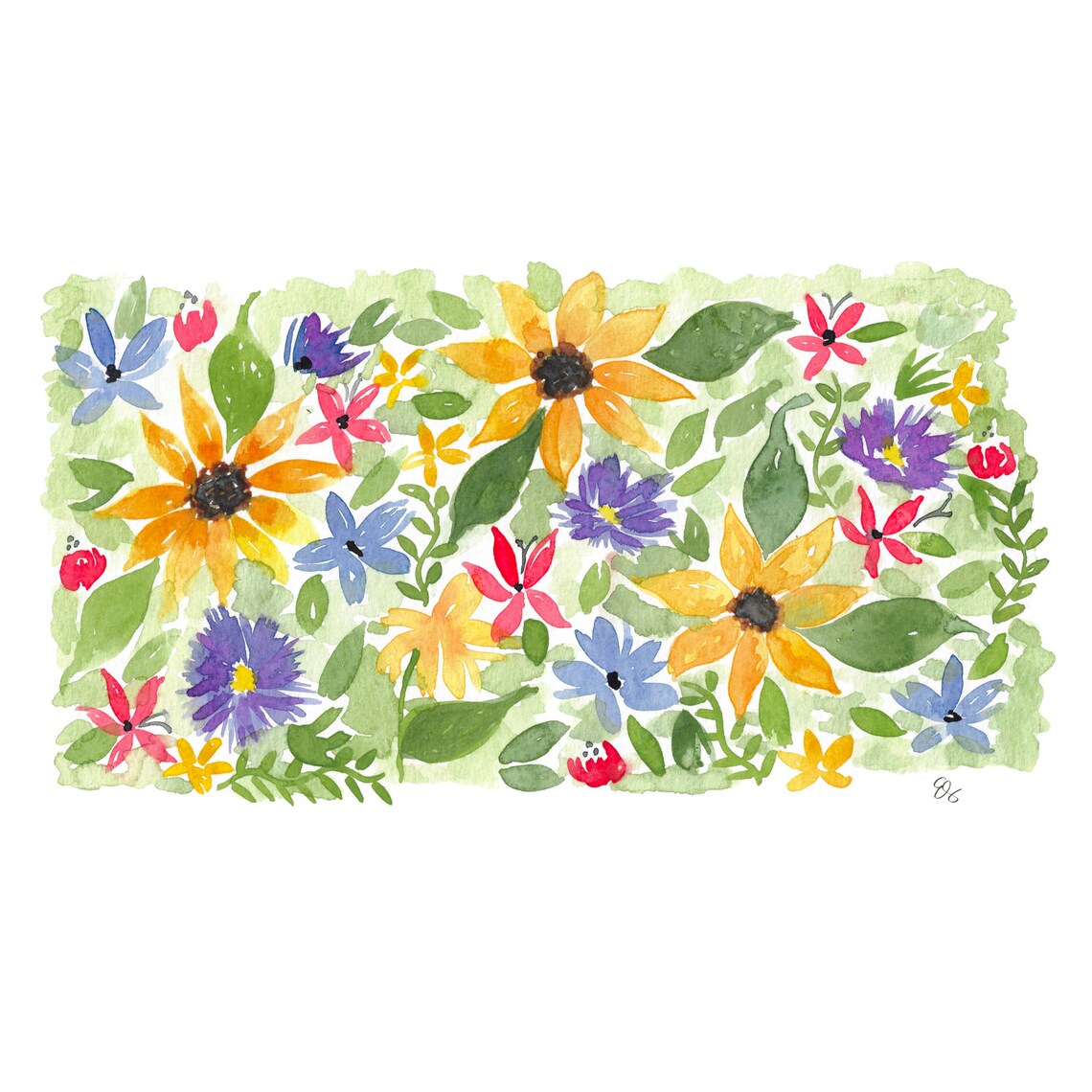 Kansas State Watercolor Painting, State Flower Painting, Custom ...