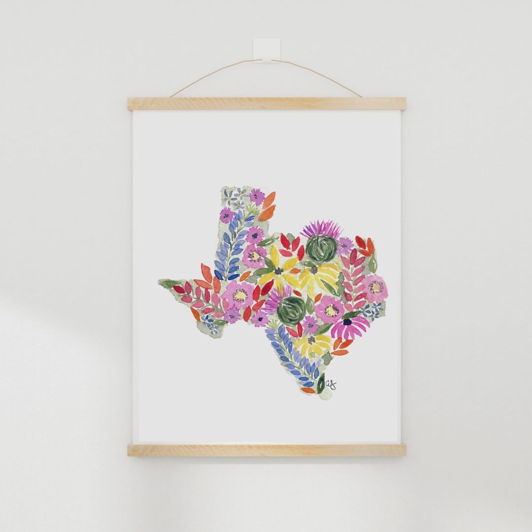 Texas State Watercolor Painting, State Flower Painting, Custom Painting ...