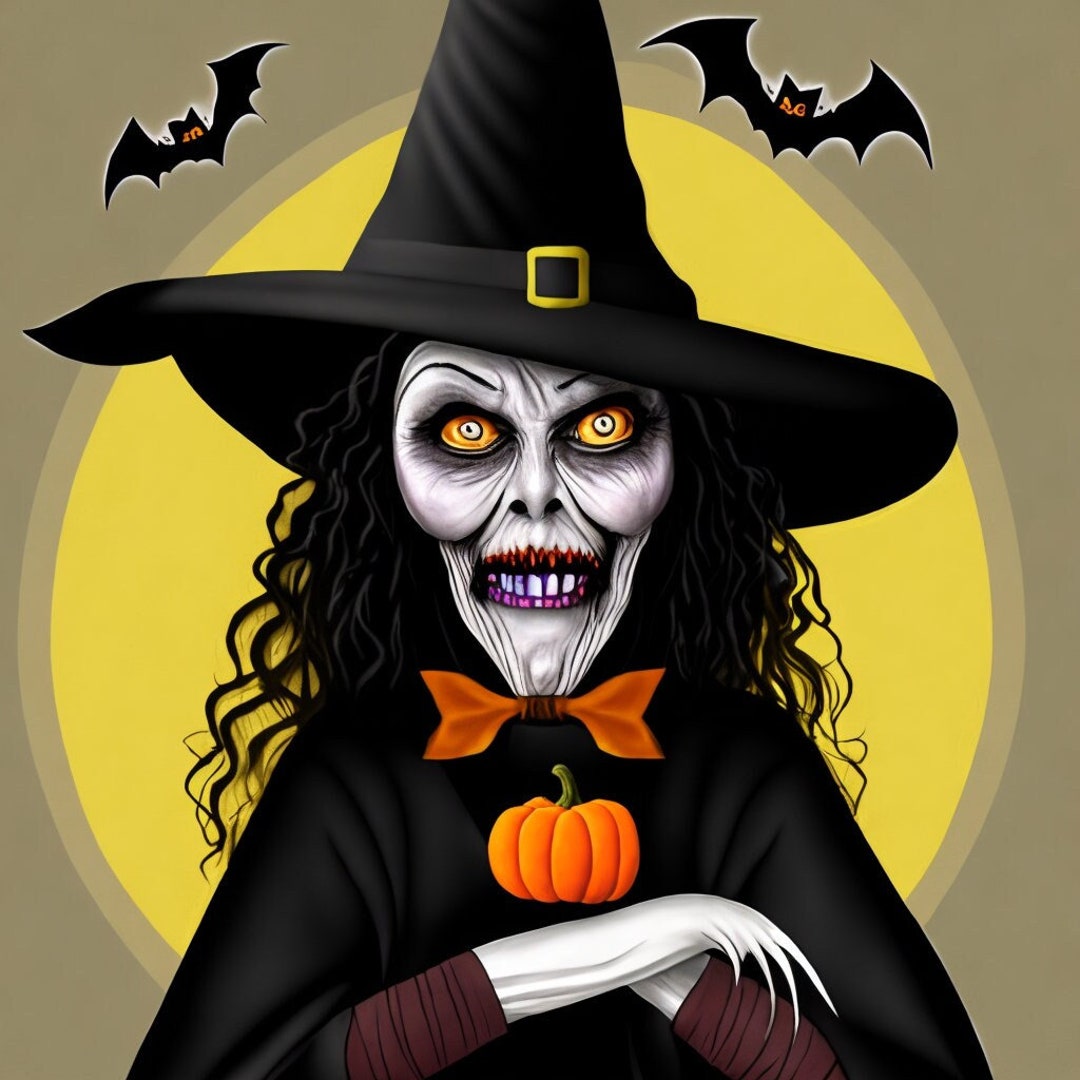 Halloween Witch, Digital Art - Etsy