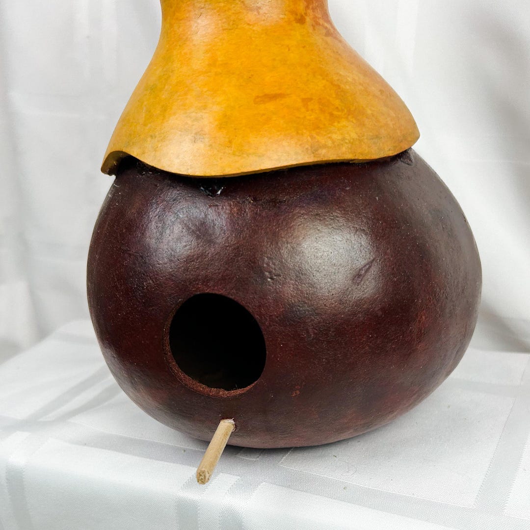 Tall Two-toned Gourd Birdhouse (TAN & BROWN) - Etsy