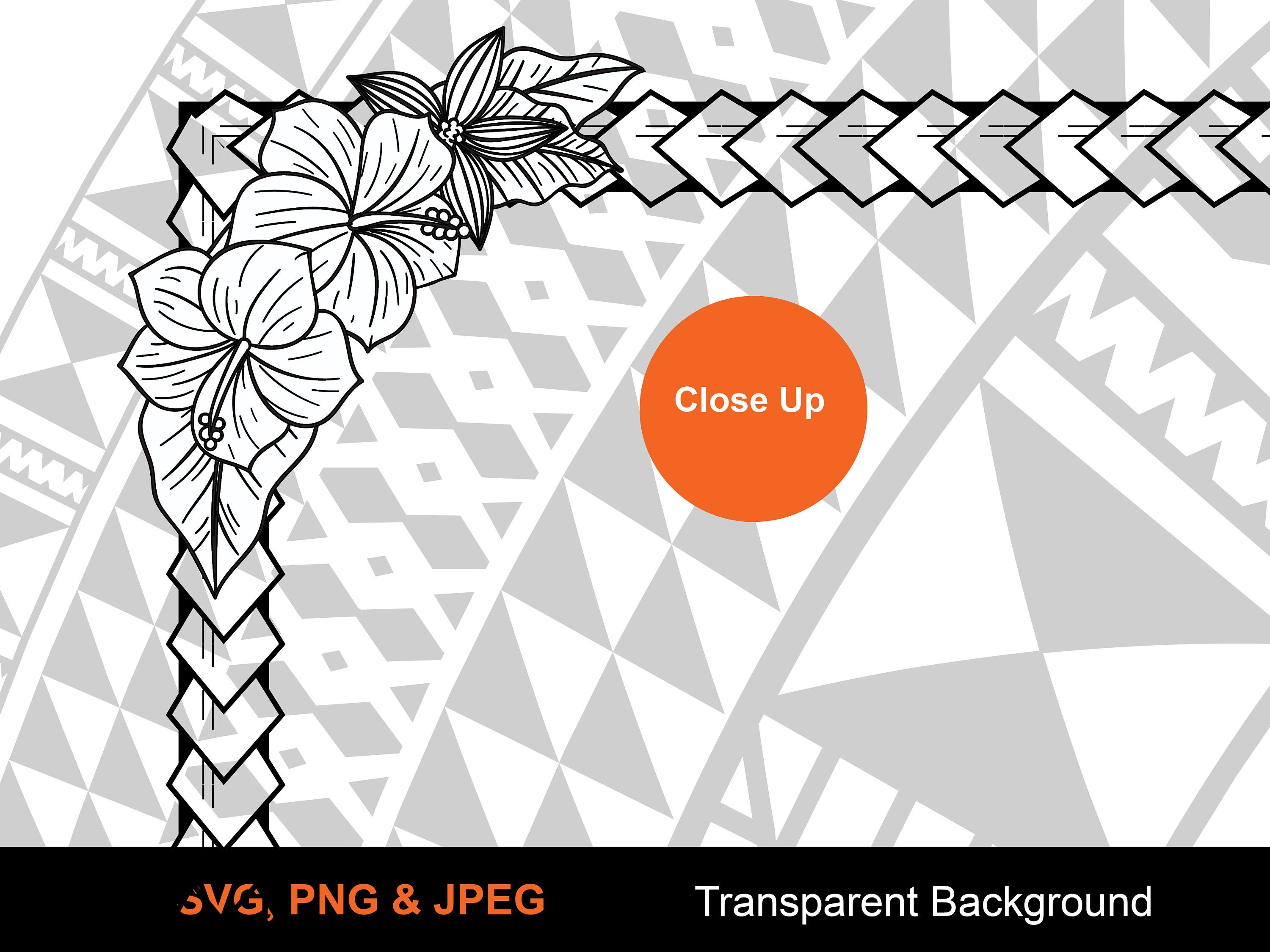 Samoan Square Floral Frame | Tribal Frame | Instant Download | Digital ...