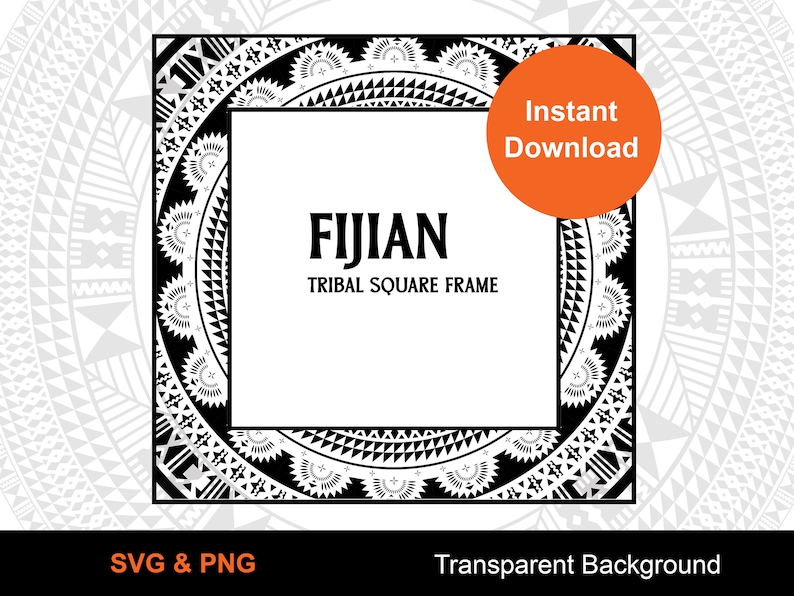 Fijian Masi Square Tapa Tribal Frame Vector 40cm X 40cm Seamless ...