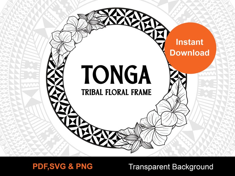 Tonga Floral Frame | Hibiscus Flower Frame | Tonga Tribal Frame ...