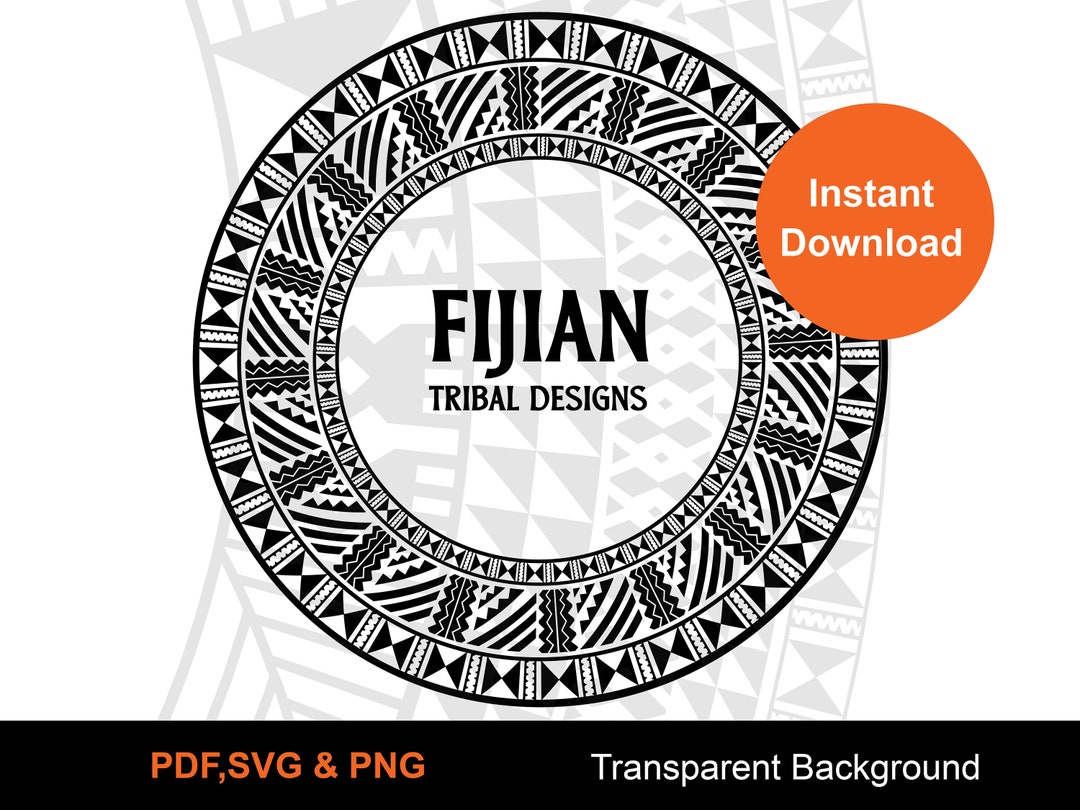 KVT Authentic Masi Circle Tapa Tribal Frame Vector 40cm X 40cm Seamless ...