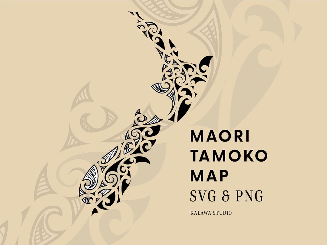 Maori Map Design—instant Digital Download, SVG, PNG, Digital Download ...