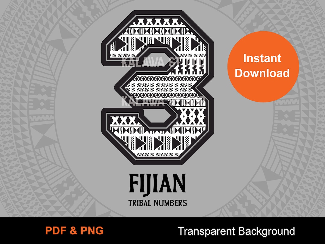Fijian Tribal Number "3" | Polynesian Tribal Alphabet | Fijian Number ...