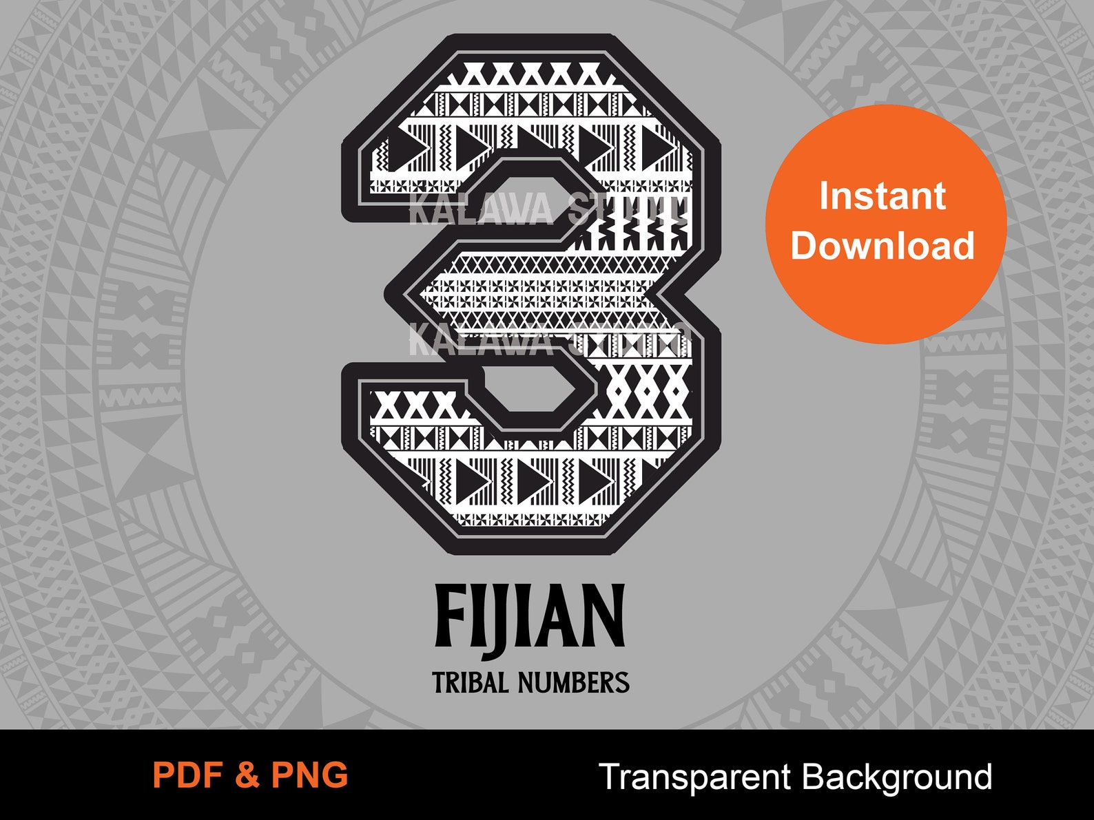 Fijian Tribal Number "3" | Polynesian Tribal Alphabet | Fijian Number ...