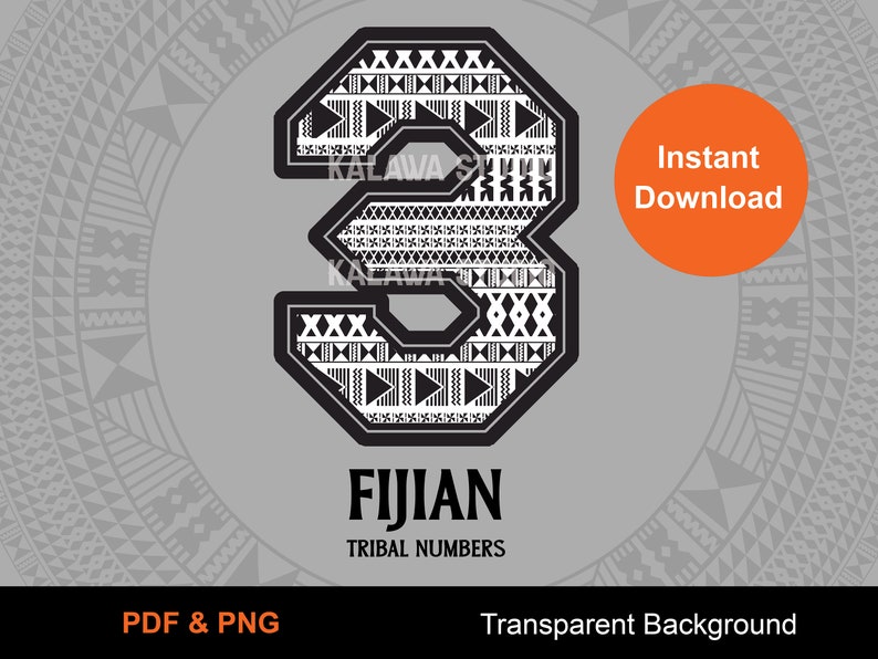 Fijian Tribal Number "3" | Polynesian Tribal Alphabet | Fijian Number ...
