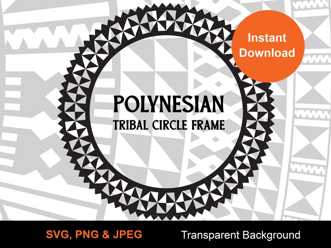 Polynesian Circle Frame Vector | Tribal Pattern Design (SVG & PNG) - Etsy