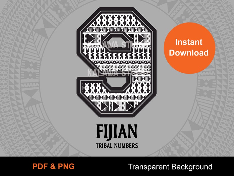 Fijian Tribal Number "9" | Polynesian Tribal Alphabet | Fijian Number ...