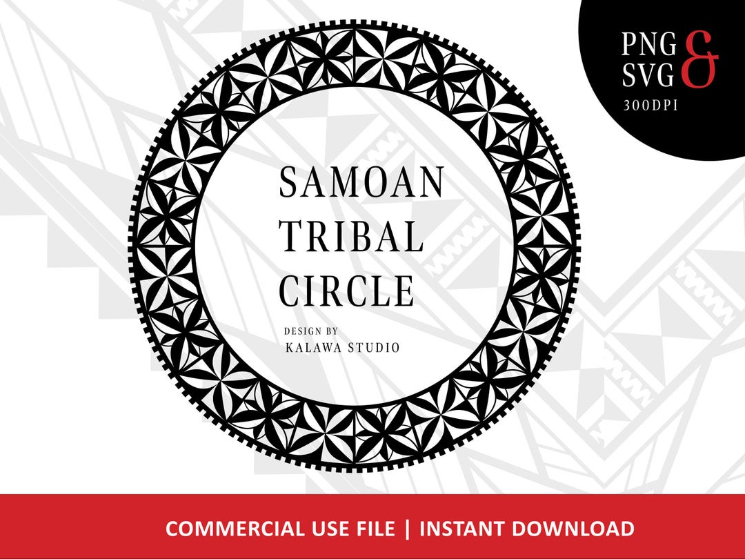 Samoan Tribal Pattern Circle Designs | SVG, PNG & JPG Files for Instant ...