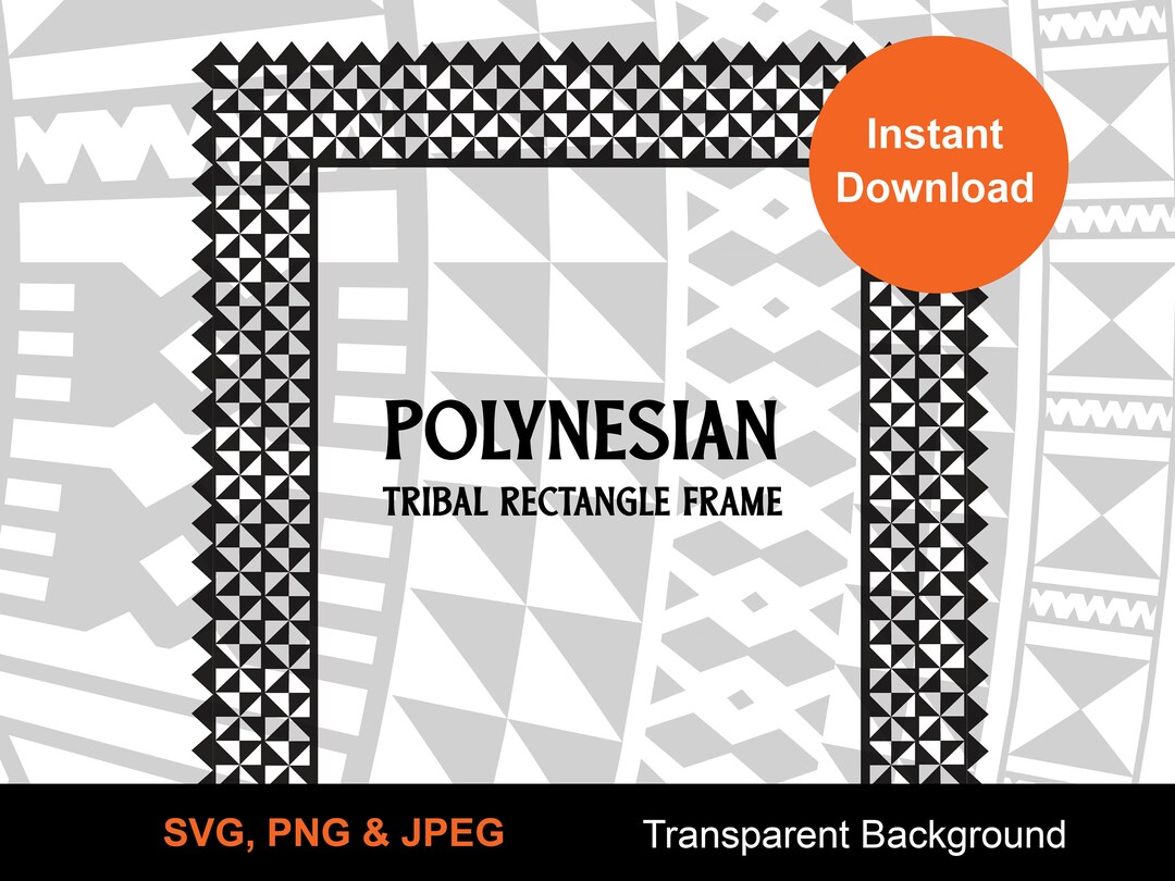 Modern Polynesian Rectangle Tribal Frame Vector 40cm X 60cm Seamless ...