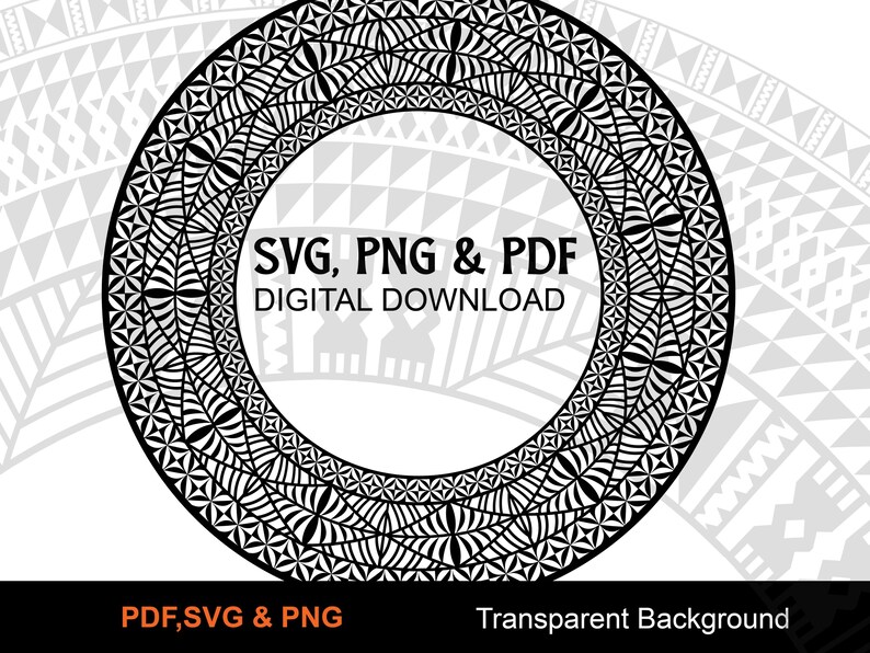 Polynesian Tribal Frame SVG & PNG Bundle | Hibiscus Flower Frames ...