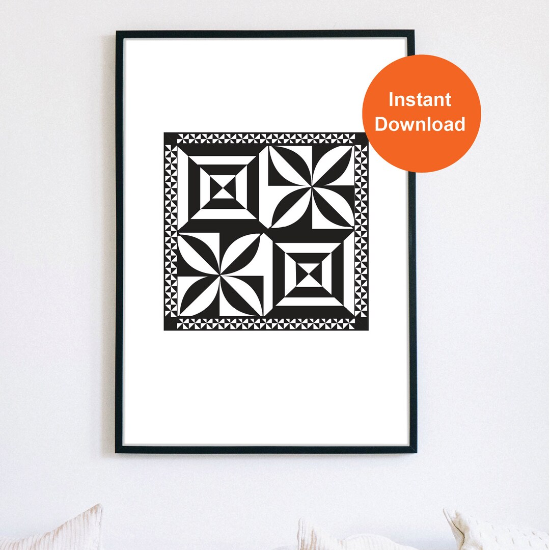 Modern Samoan Tapa Wall Art Prints | Home Decor Wall Art | Home Gift ...
