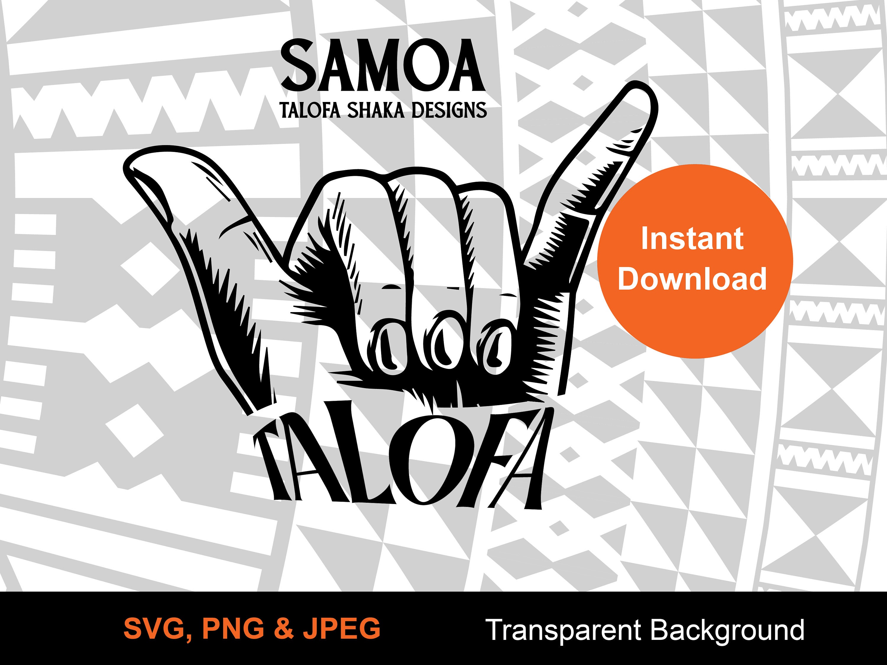 Shaka Talofa Vector 40cm X 40cm | Shaka Sign | Instant Download ...