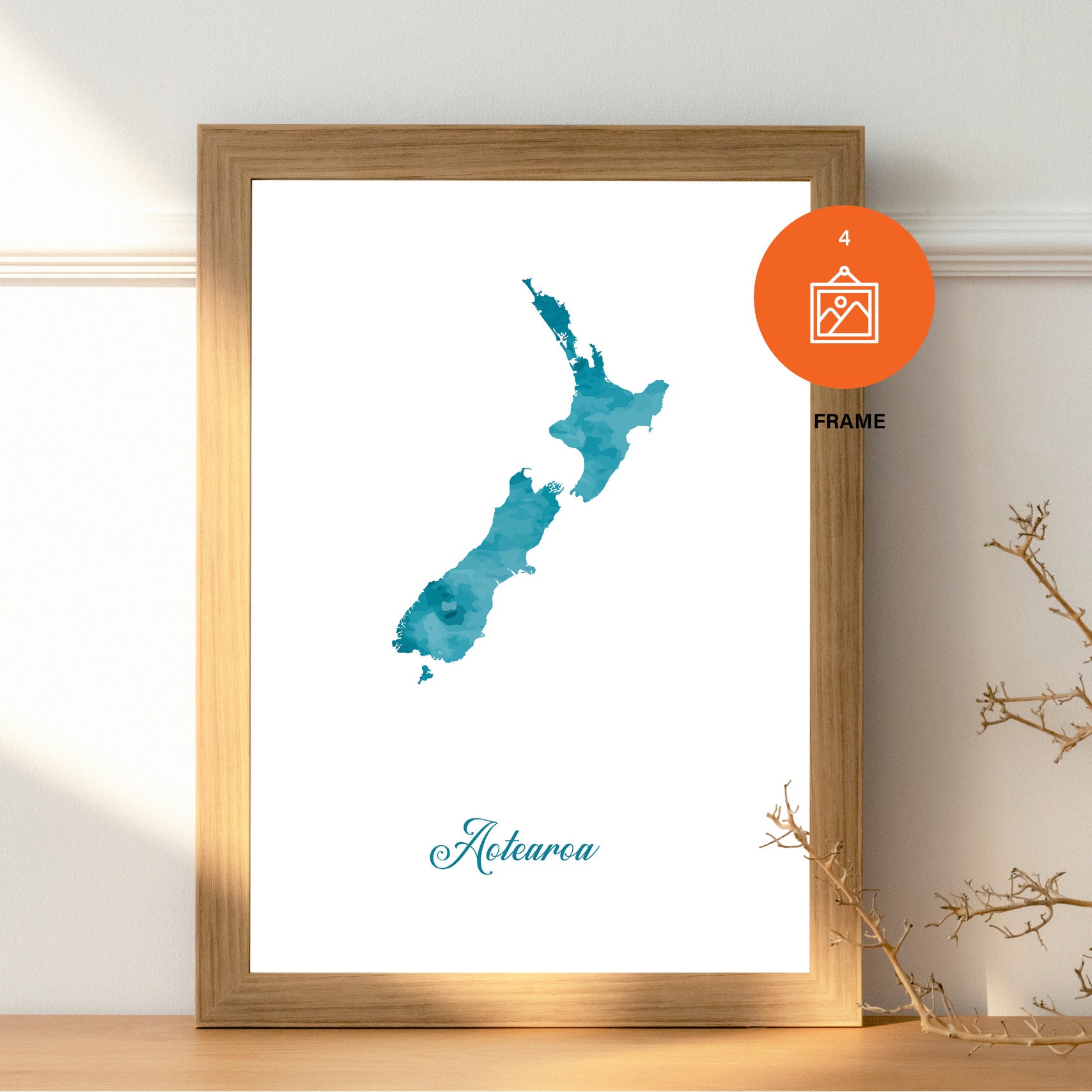 Aotearoa Map Watercolour Printable Poster new Zealand Digital Print ...