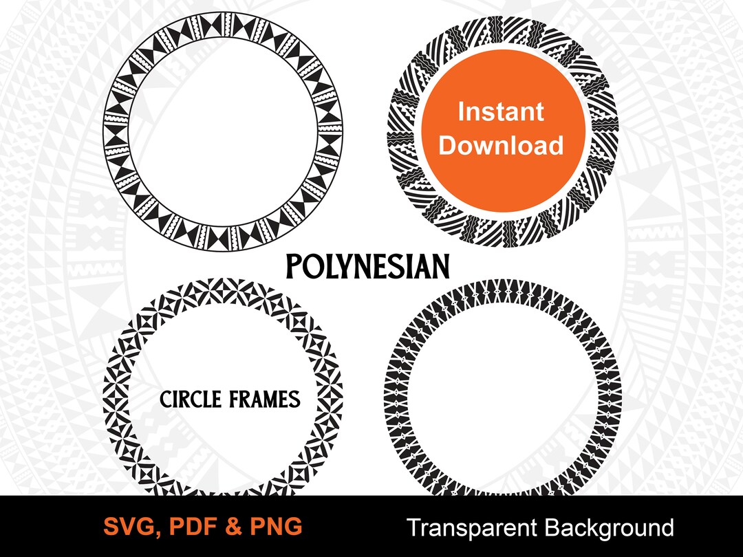 4 Polynesian Circle Frame Pack Vector 40cm X 40cm | Seamless Pattern ...