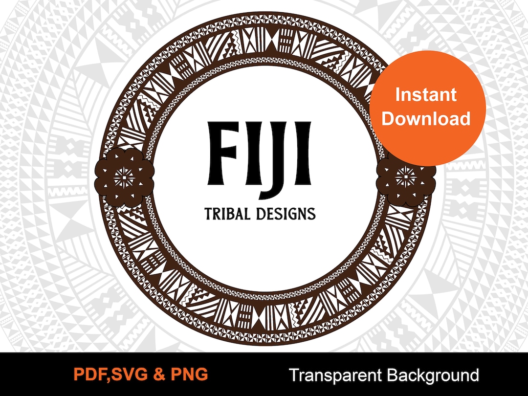 Fijian Tapa Tribal Frame Vector - Circle Masi Design (digital Download ...