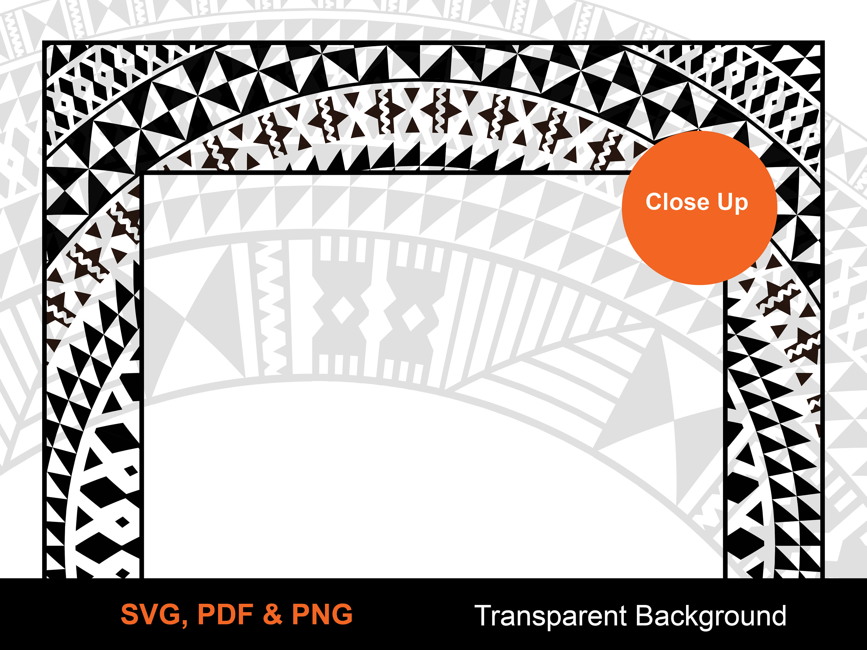 Fijian Masi Rectangle Tribal Frame Vector 21cm X 29cm Seamless Pattern ...