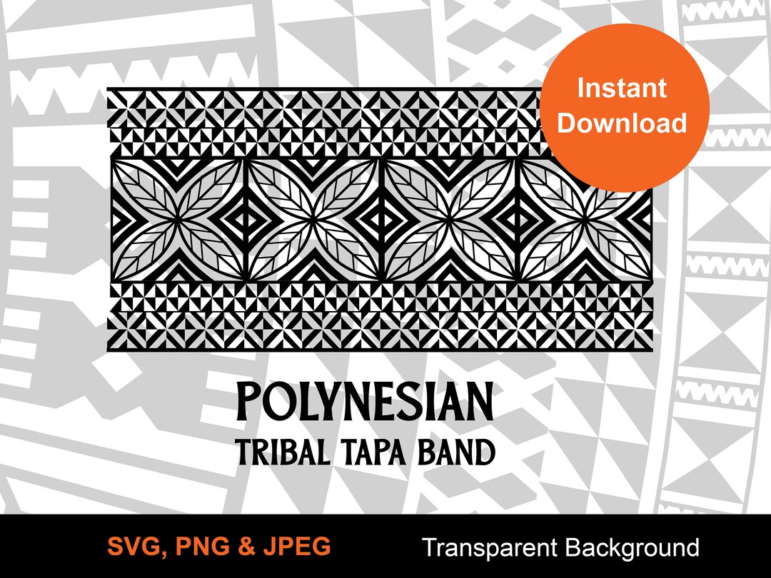 Polynesian Tribal Tapa Band Graphics Single - Digital Download - Pdf ...
