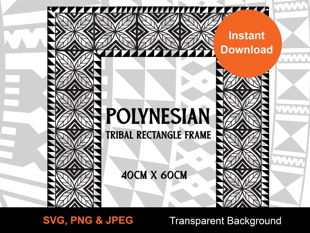 Mix Polynesian Rectangle Tribal Frame Vector 40cm X 60cm Seamless ...