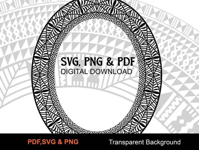 Polynesian Tribal Frame SVG & PNG Bundle | Hibiscus Flower Frames ...