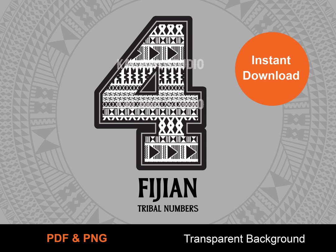 Fijian Tribal Number "4" | Polynesian Tribal Alphabet | Fijian Number ...