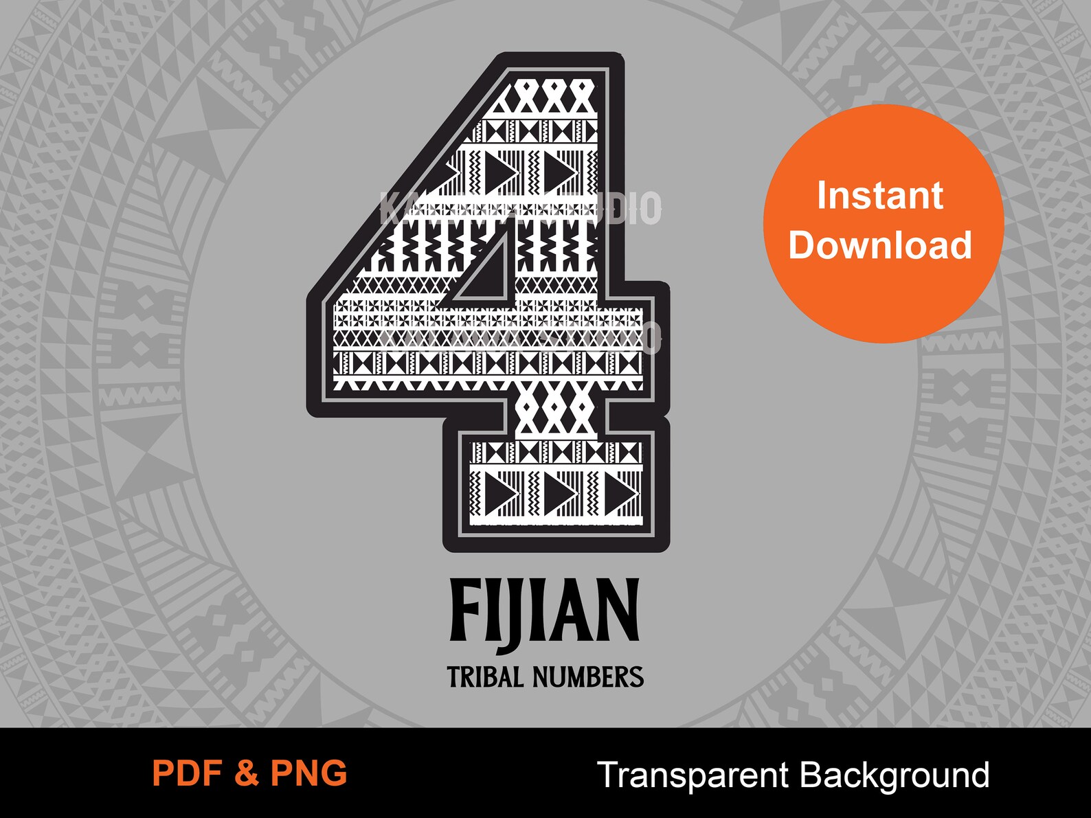 Fijian Tribal Number "4" | Polynesian Tribal Alphabet | Fijian Number ...