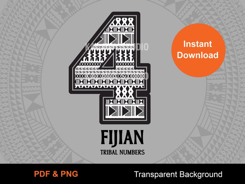 Fijian Tribal Number "4" | Polynesian Tribal Alphabet | Fijian Number ...