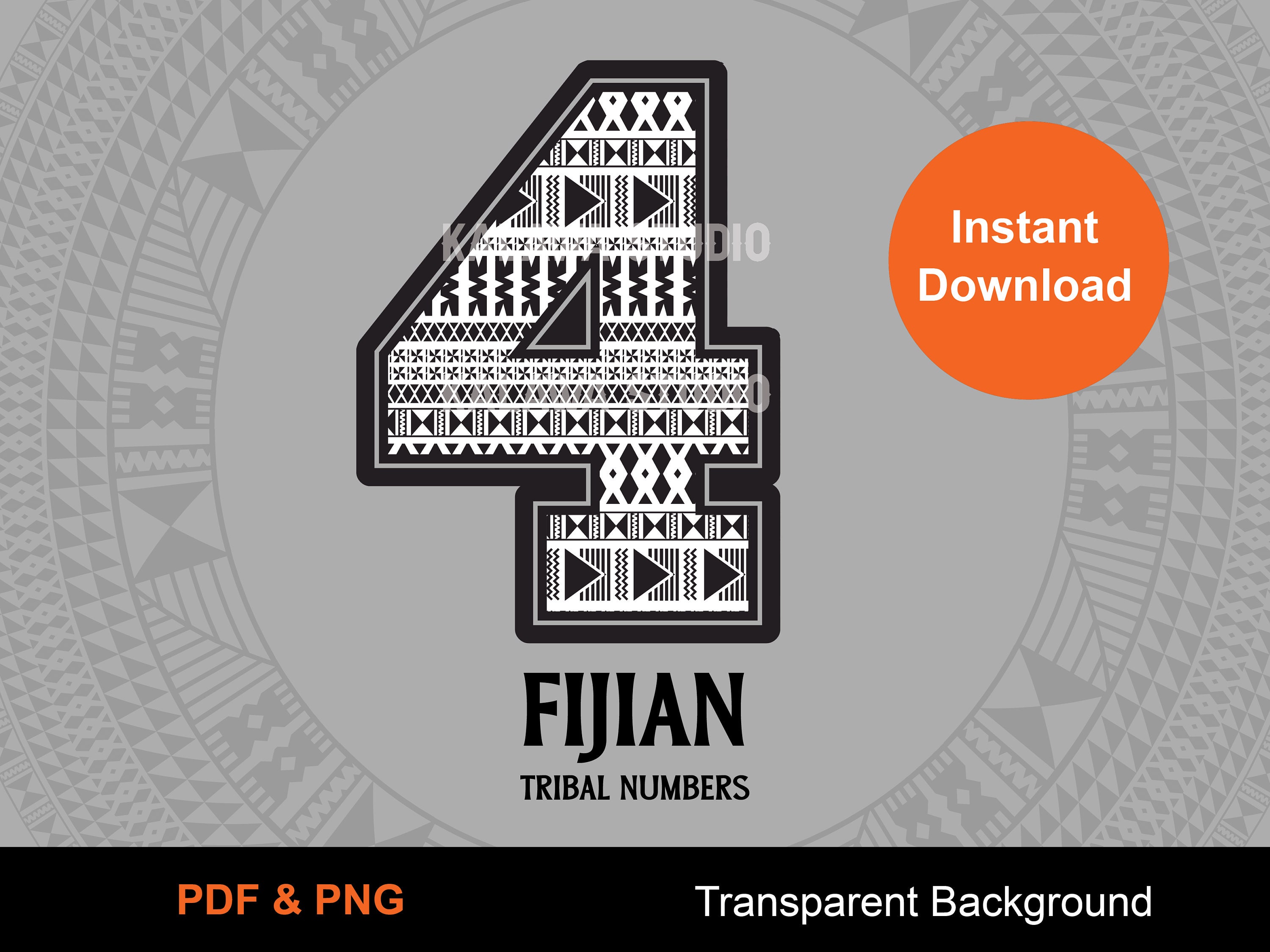 Fijian Tribal Number "4" | Polynesian Tribal Alphabet | Fijian Number ...