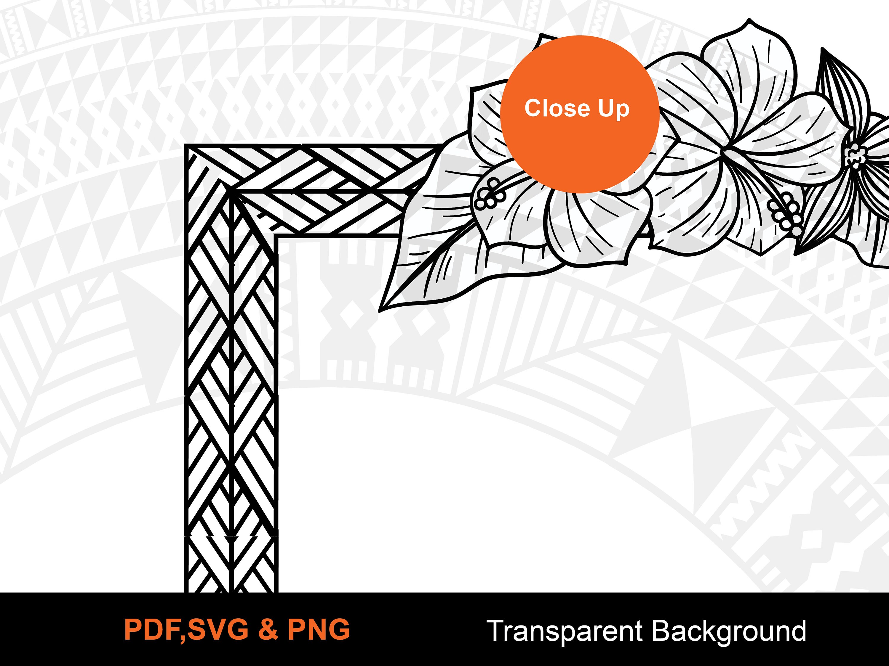 Tonga Floral Frame | Hibiscus Flower Frame | Tonga Tribal Frame ...