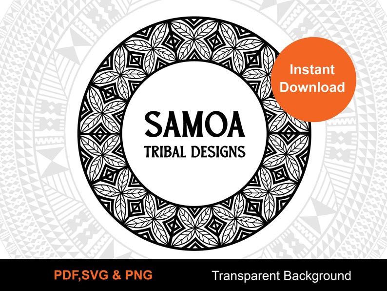 Samoan Tatau Circle Tribal Frame Vector 40cm X 40cm Seamless Pattern ...