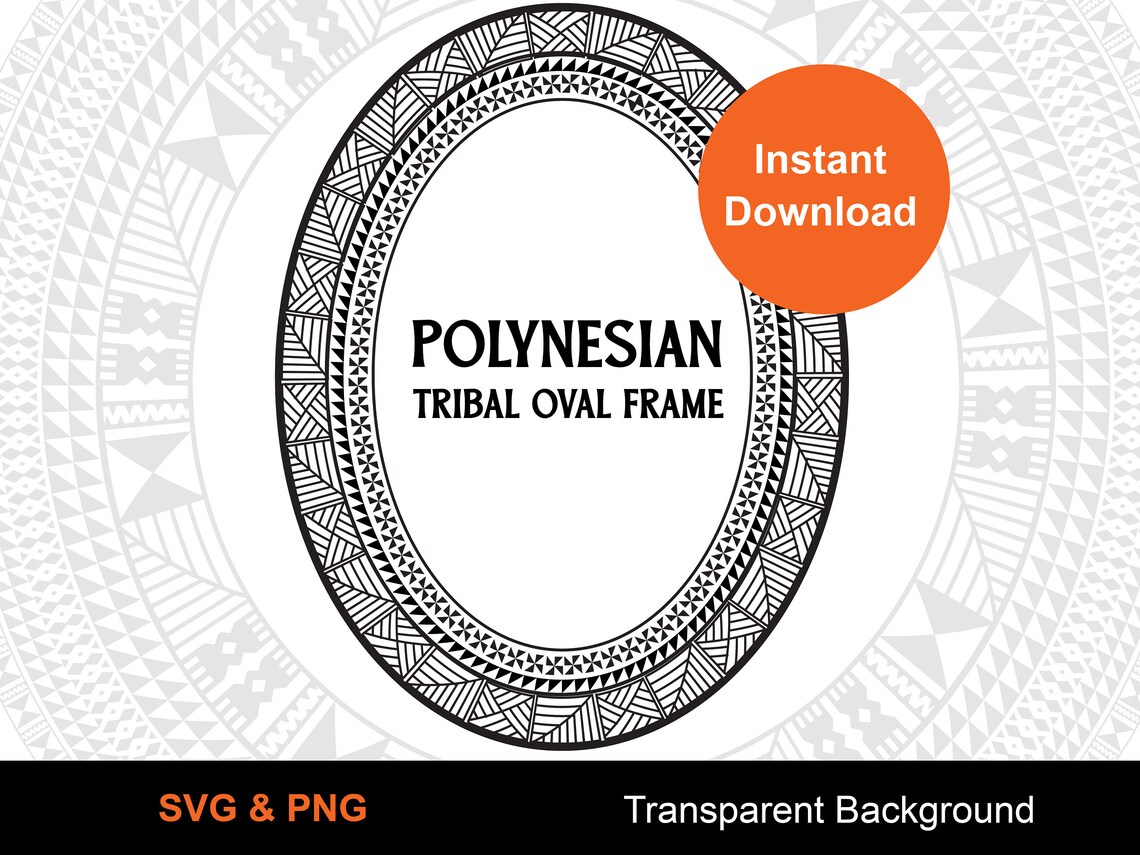 Polynesian Oval Tribal Frame Vector 40cm X 40cm Seamless Pattern ...