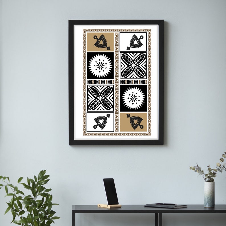 Modern Fijian Tapa Wall Art Prints Home Decor Wall Art Home Gift ...