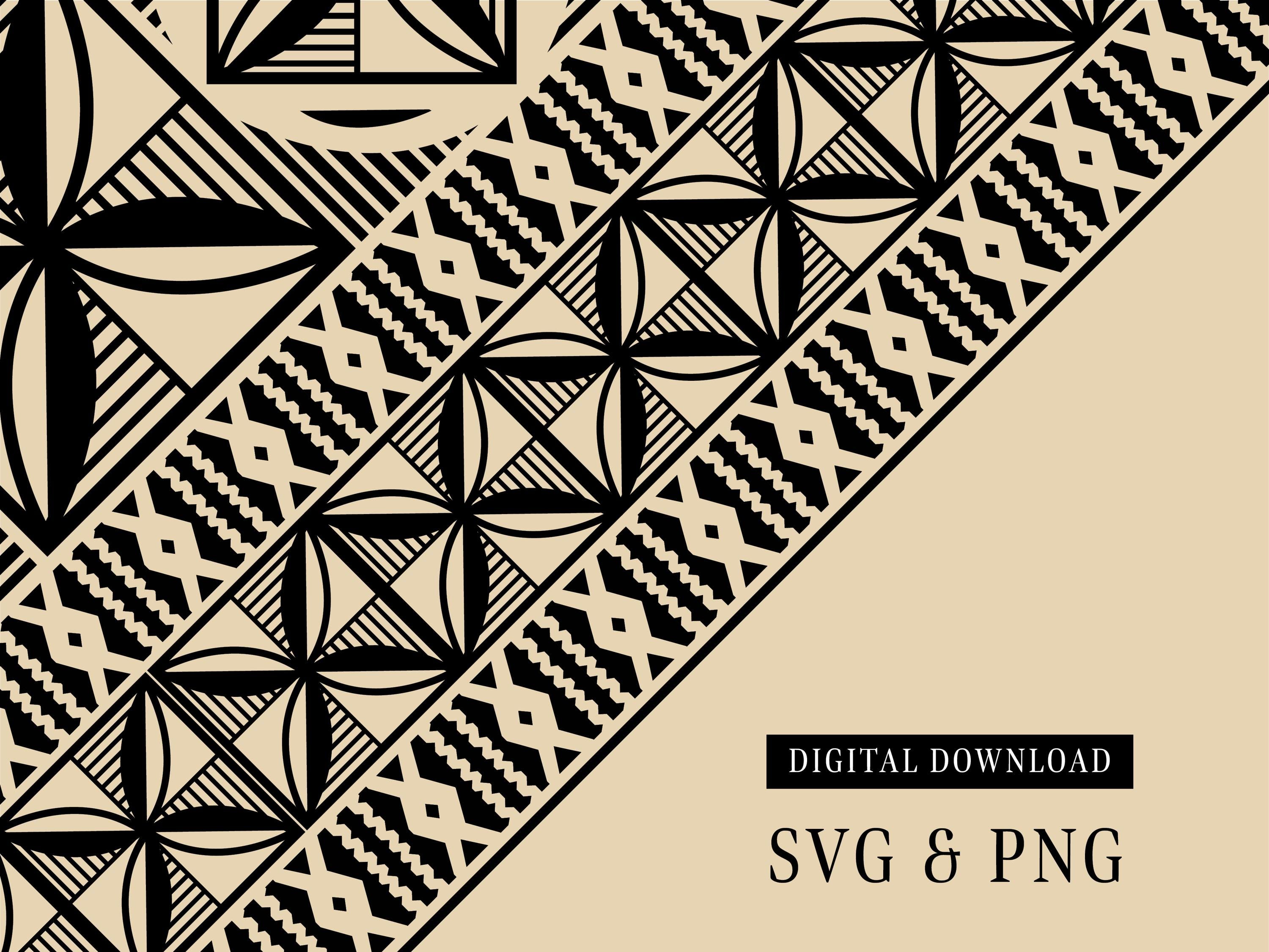 Modern Fijian Pattern Design – SVG & PNG Files for Unique DIY Projects ...