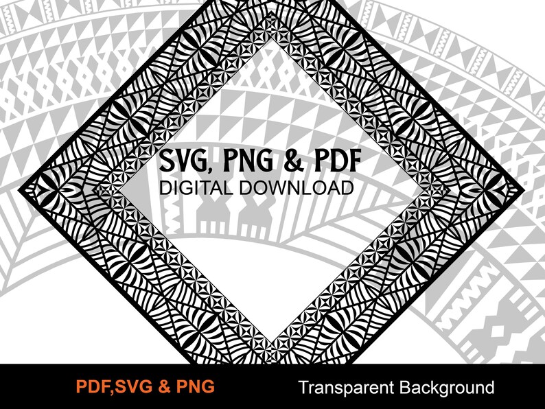 Polynesian Tribal Frame SVG & PNG Bundle | Hibiscus Flower Frames ...
