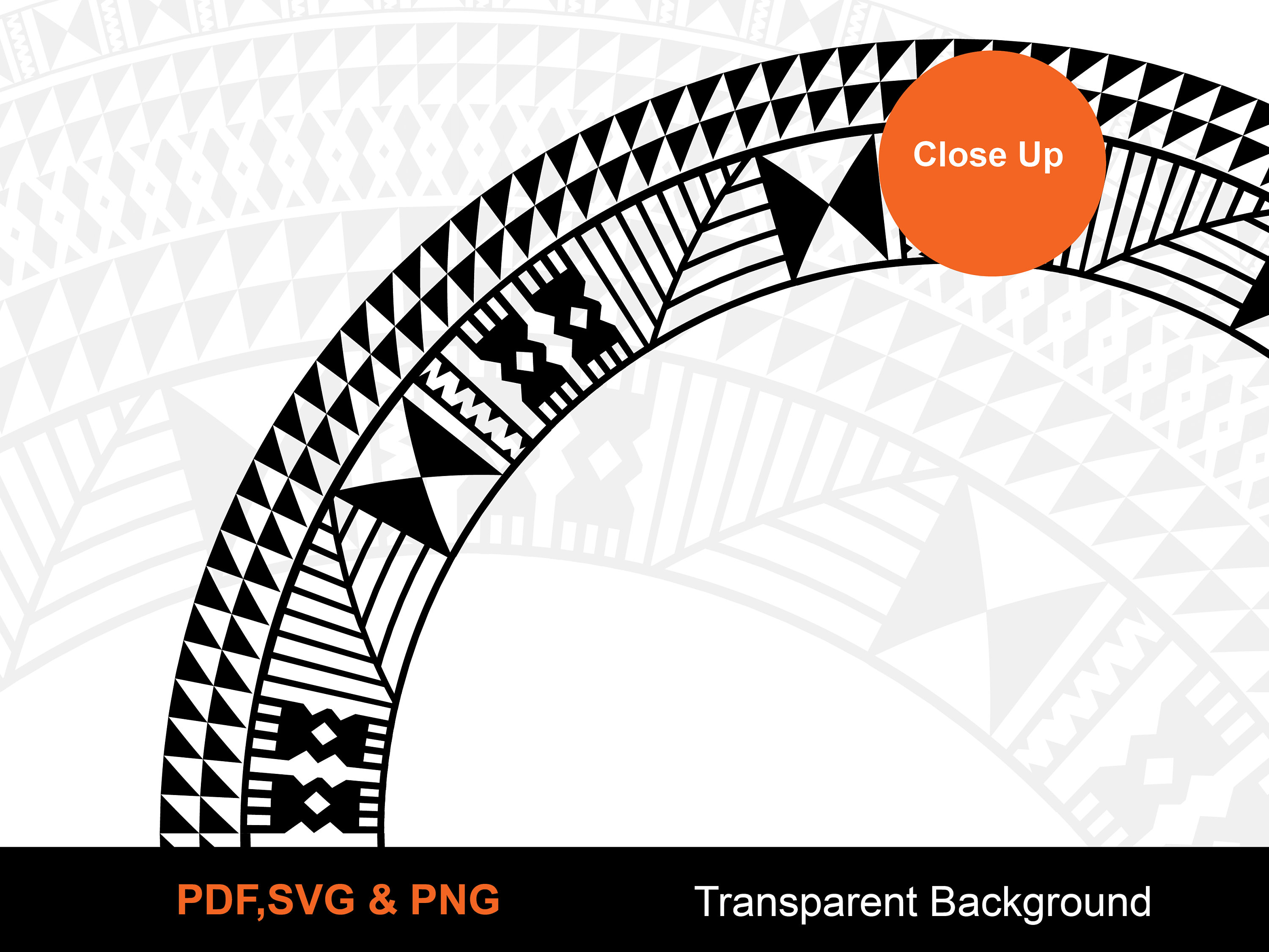 Fijian Authentic Masi Circle Tapa Tribal Frame Vector 40cm X 40cm ...