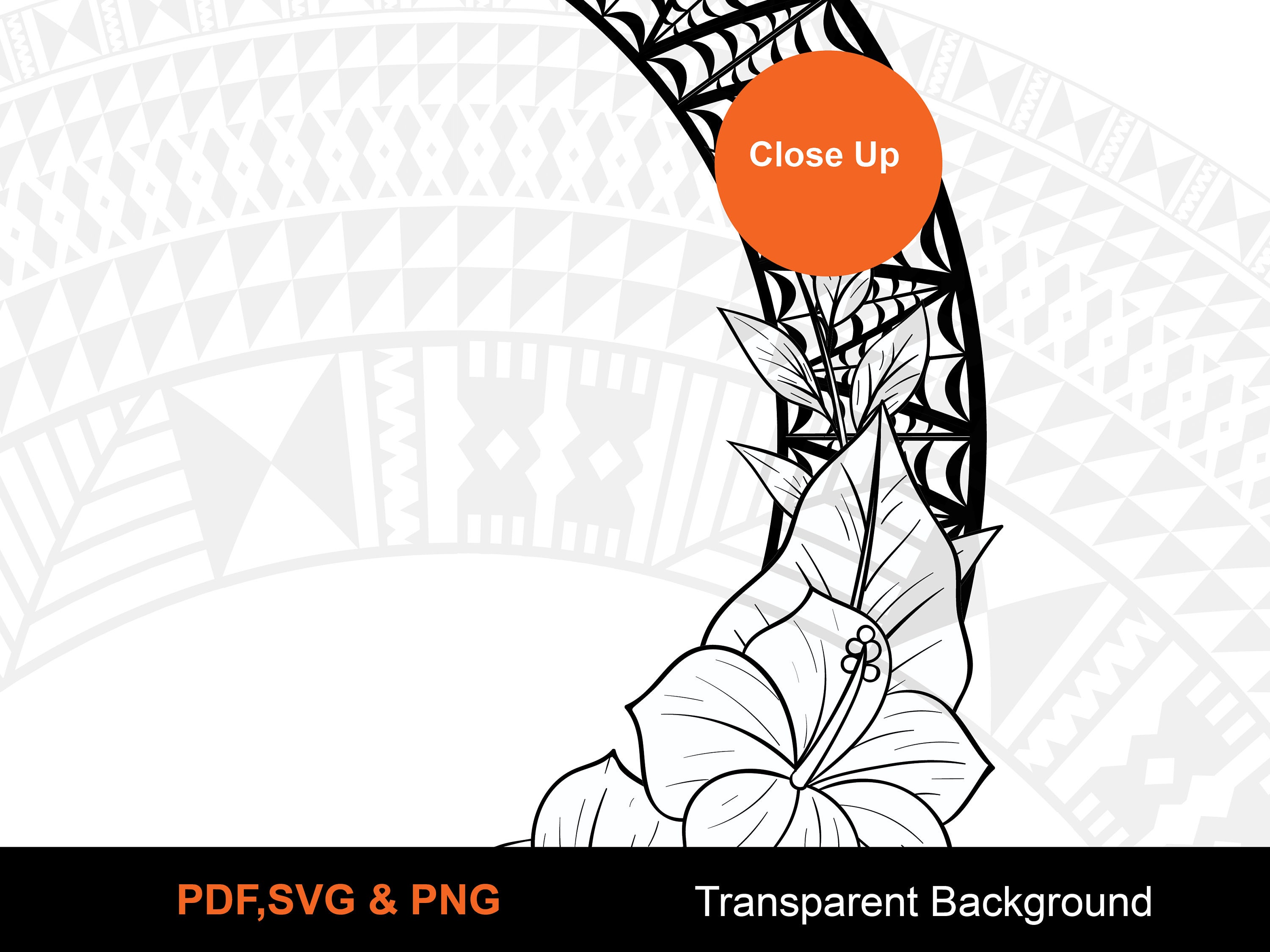 Tonga Floral Frame | Hibiscus Flower Frame | Tonga Tribal Frame ...