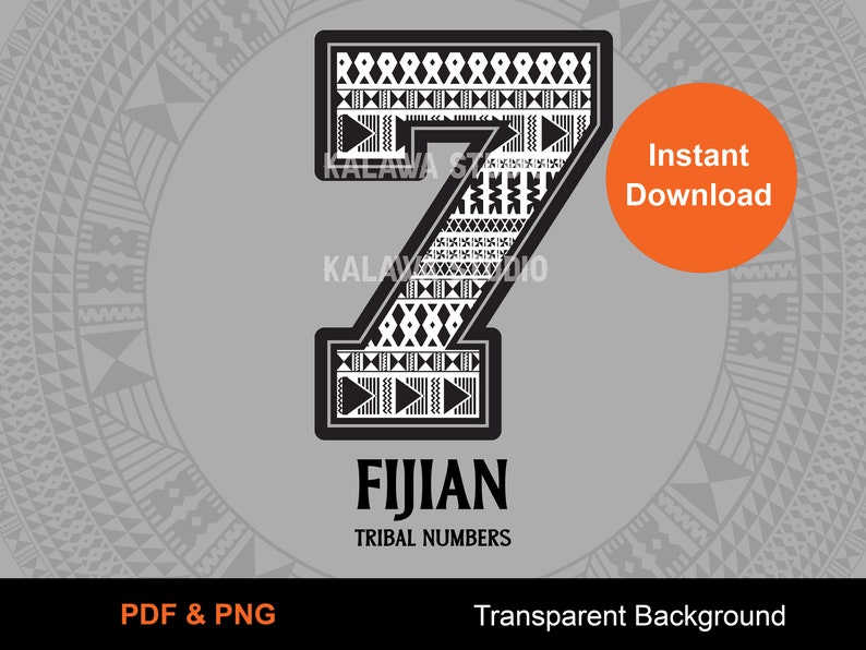 Fijian Tribal Number "7" | Polynesian Tribal Alphabet | Fijian Number ...