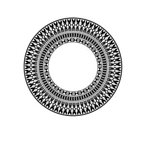 Fijian Kesakesa Masi Tapa Circle – Tribal Vector Frame (digital Design ...