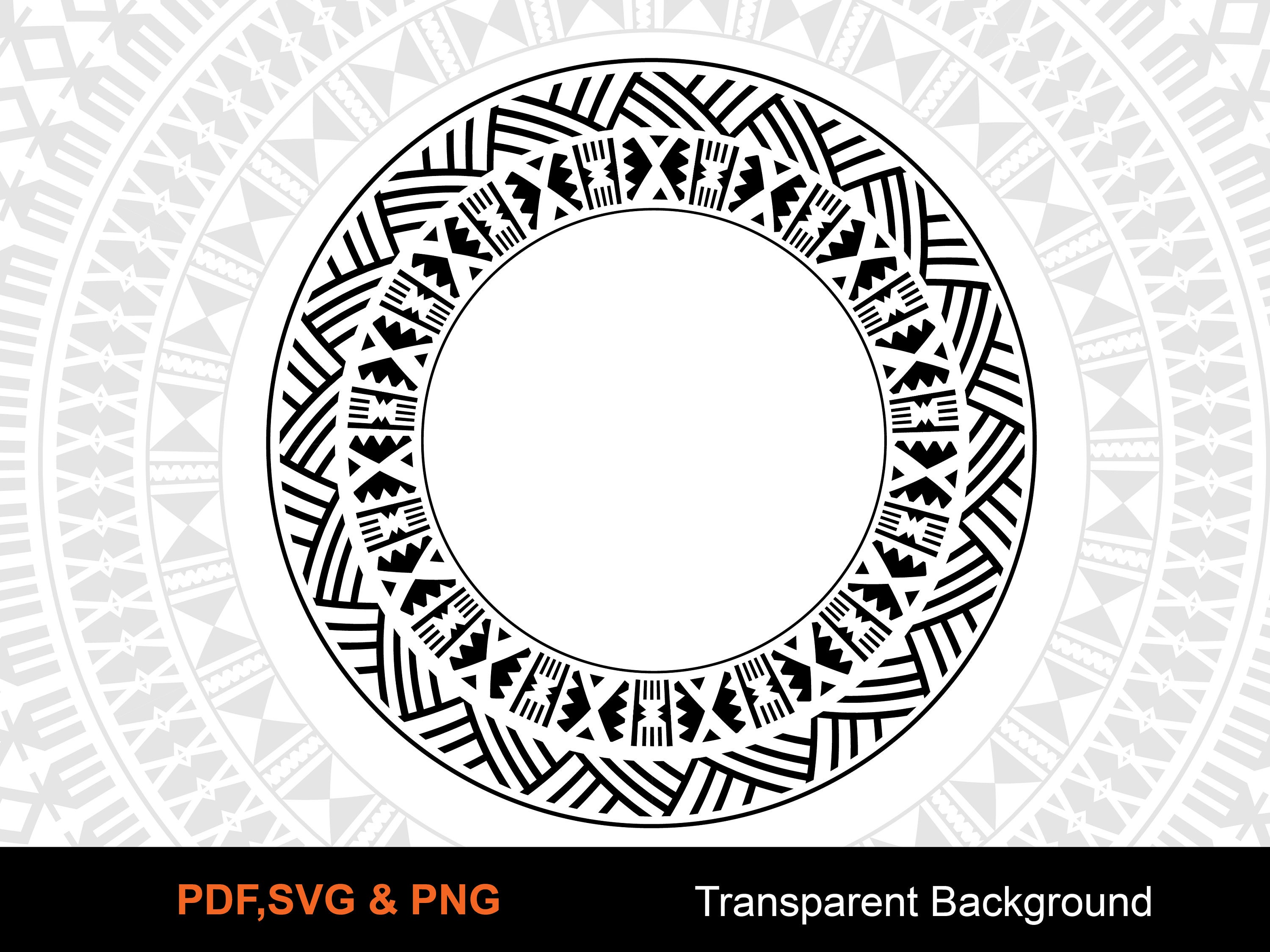 Fijian Kesakesa Masi Circle Tapa Tribal Frame Vector 40cm X 40cm ...
