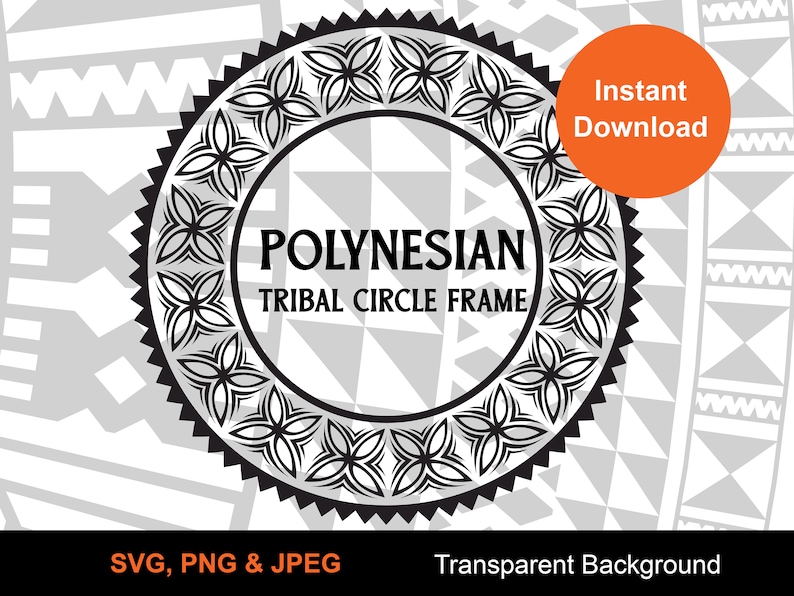 Modern Polynesian Circle Frame Pack Vector 40cm X 40cm | Seamless ...