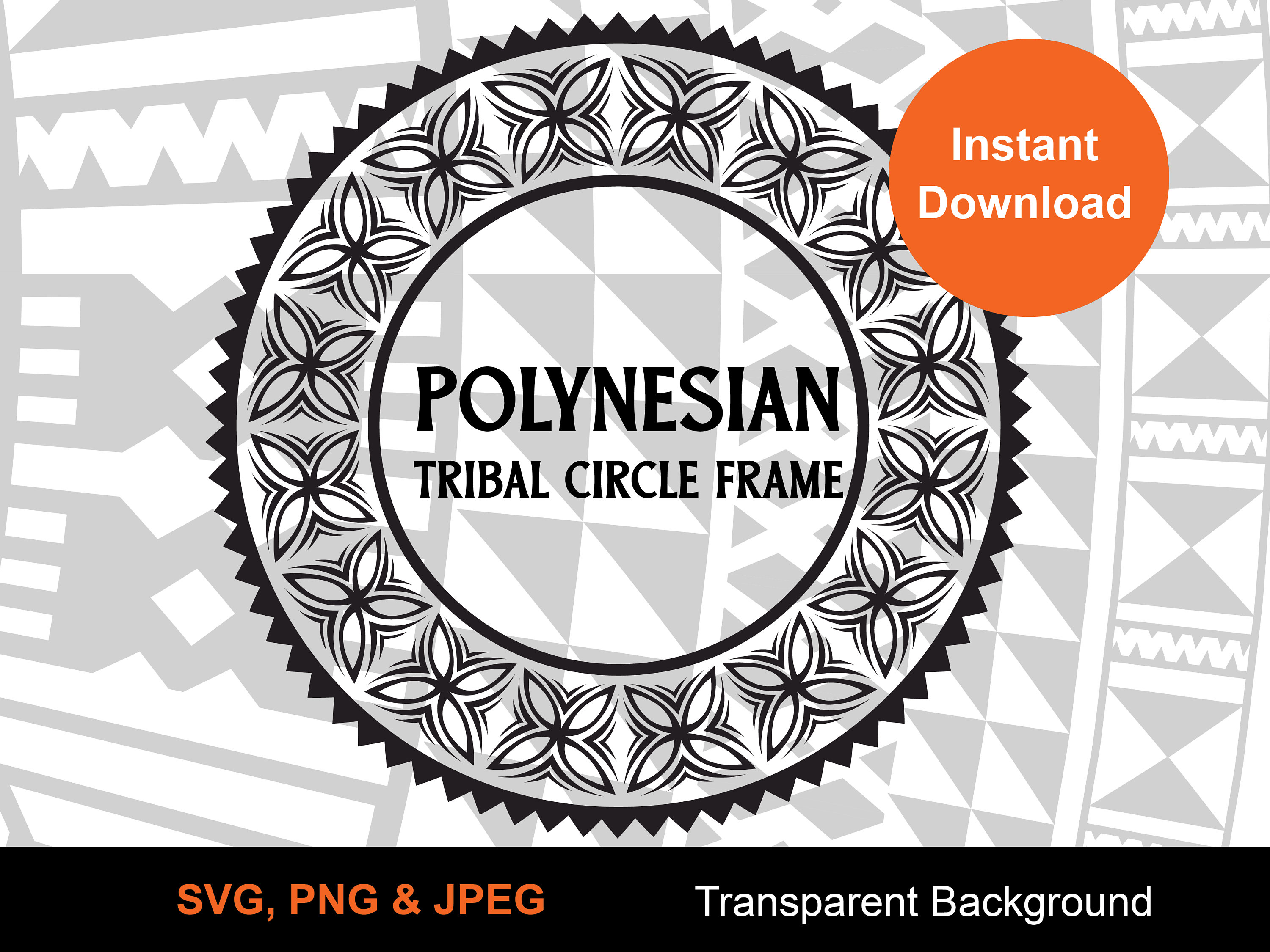 Modern Polynesian Circle Frame Pack Vector 40cm X 40cm | Seamless ...