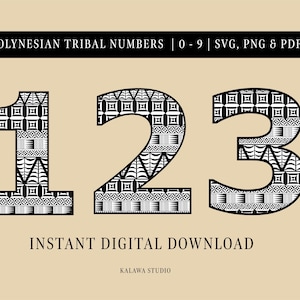 Polynesian Tribal Numbers 0-9 | SVG, PNG, PDF (digital Download) - Etsy