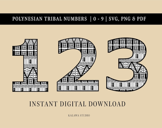 Polynesian Tribal Letters and Numbers Bundle | Tribal Letters A to Z ...