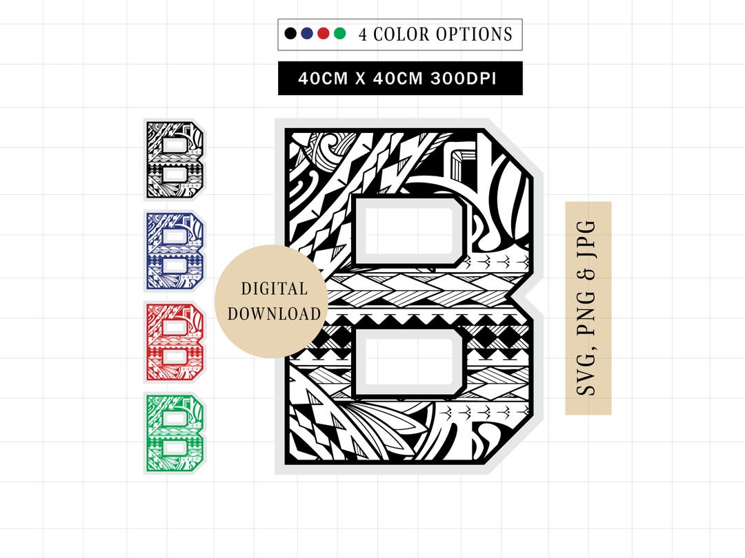 Polynesian Tribal Letter "b" | Polynesian Tribal Alphabet | Polynesian ...