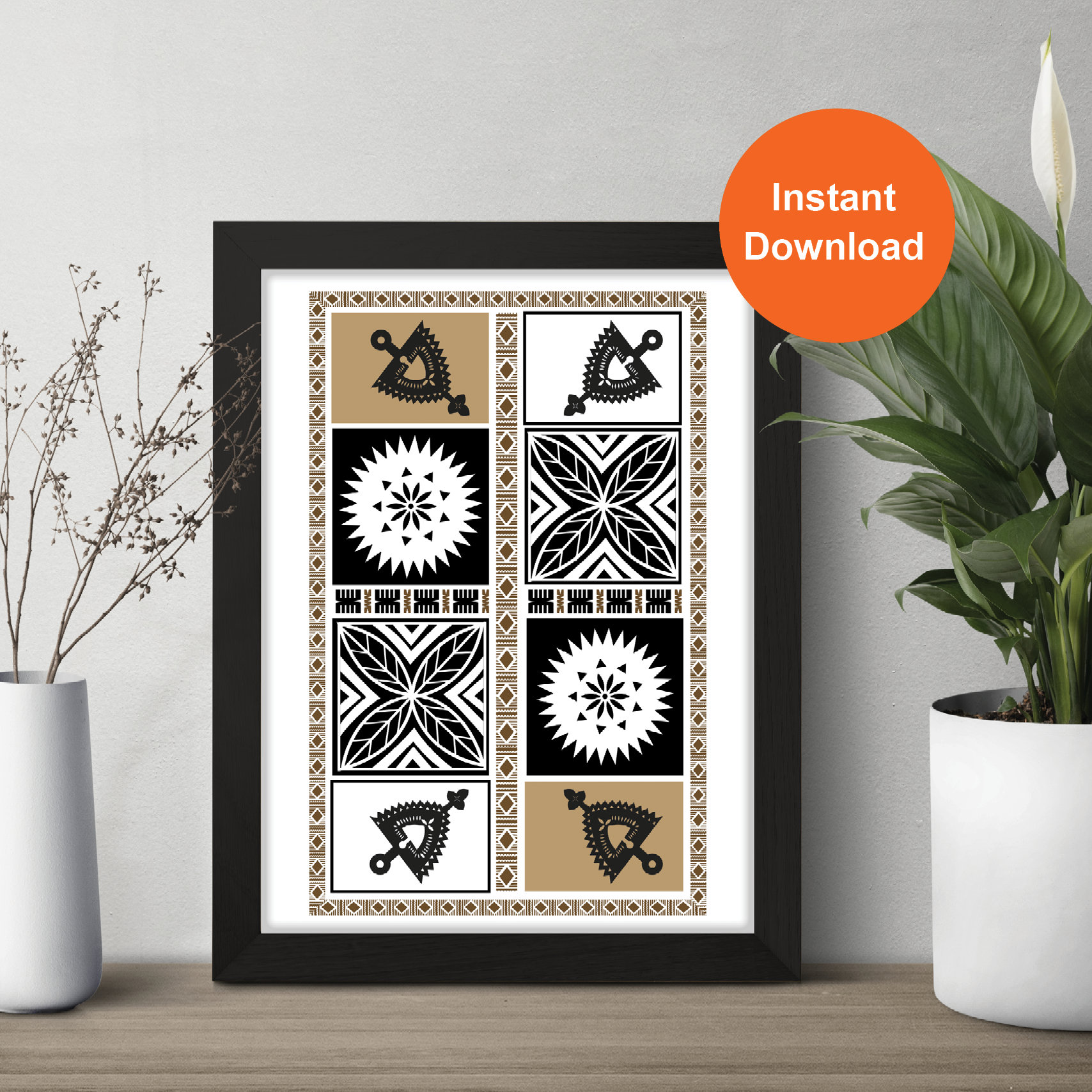 Modern Fijian Tapa Wall Art Prints Home Decor Wall Art Home Gift ...