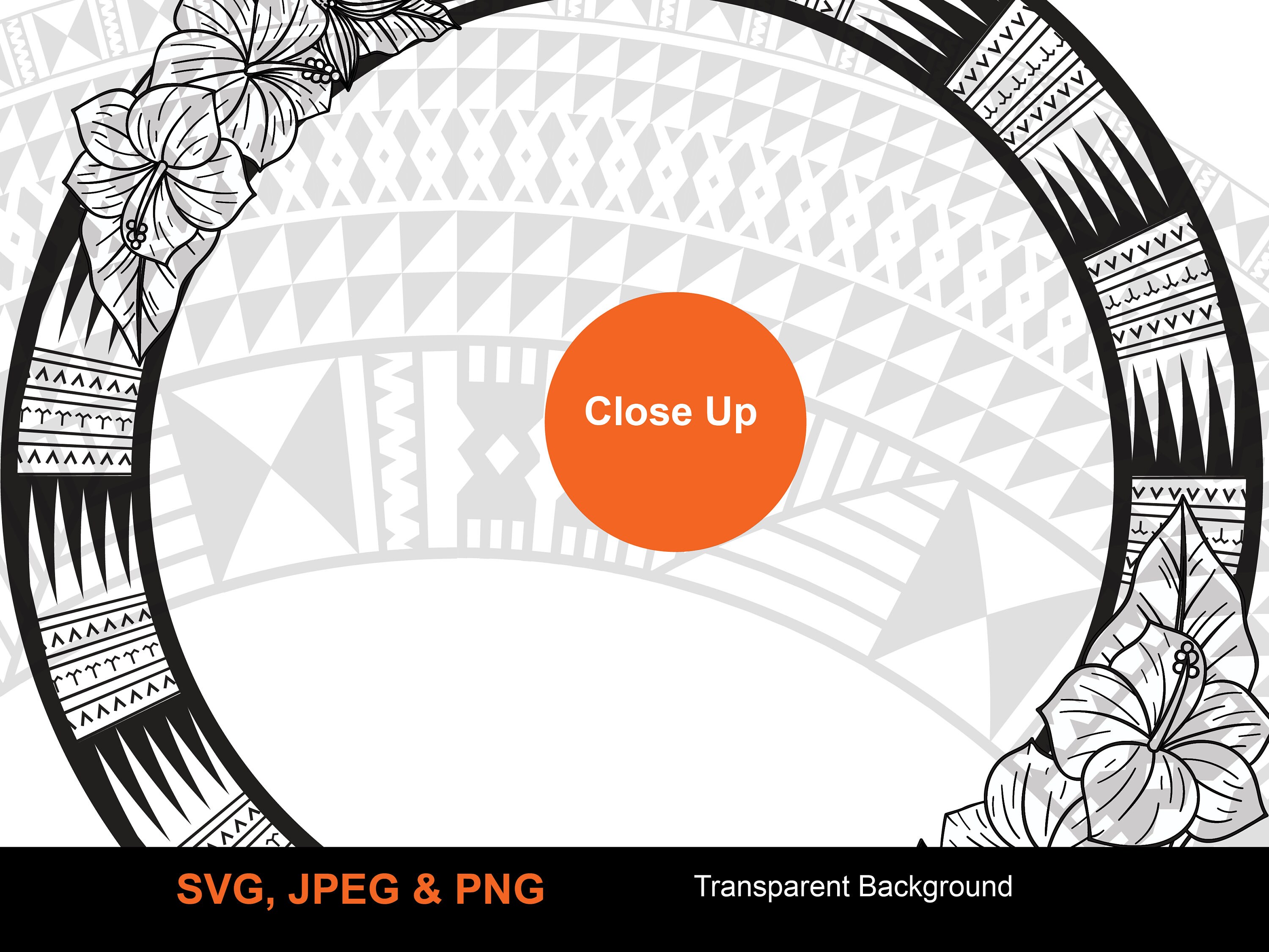 Samoan Floral Frame | Tribal Frame | Instant Download | Digital Design ...